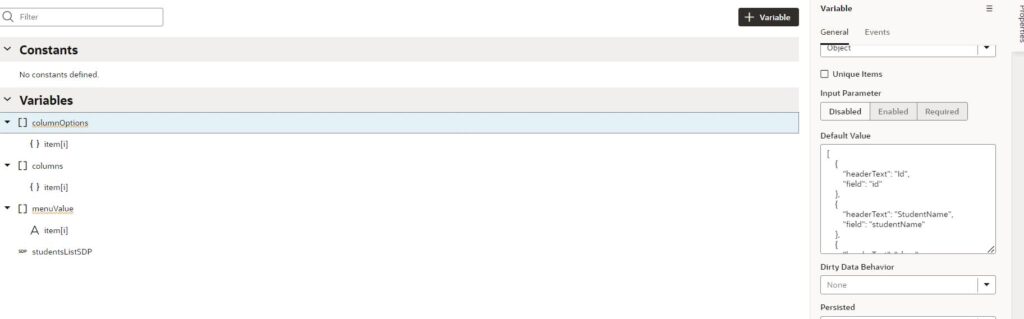 Hide and Show columns in Oracle Visual Builder table - TechSupper