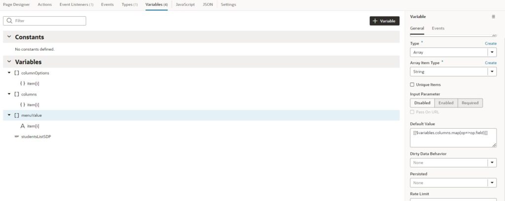 Hide and Show columns in Oracle Visual Builder table - TechSupper