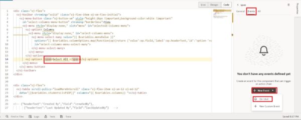 Hide and Show columns in Oracle Visual Builder table - TechSupper