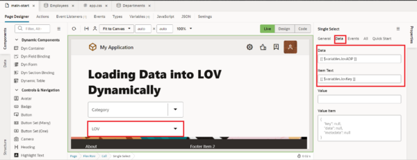 Dynamically load data into a LOV in Oracle Visual Builder - TechSupper