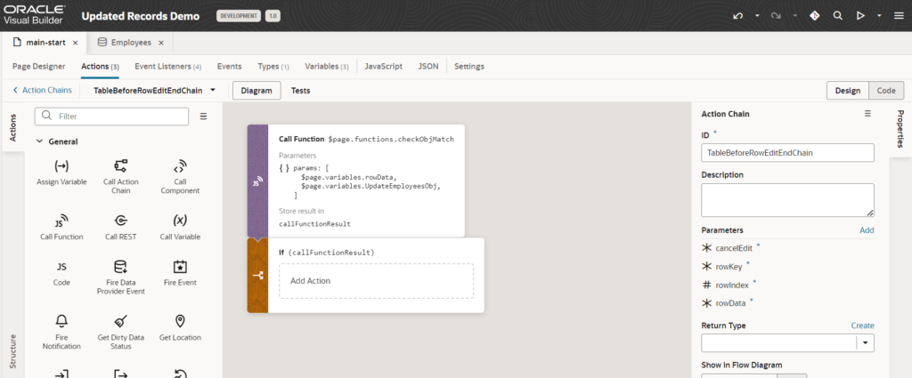 Highlight the updated records in editable table in Oracle Visual ...