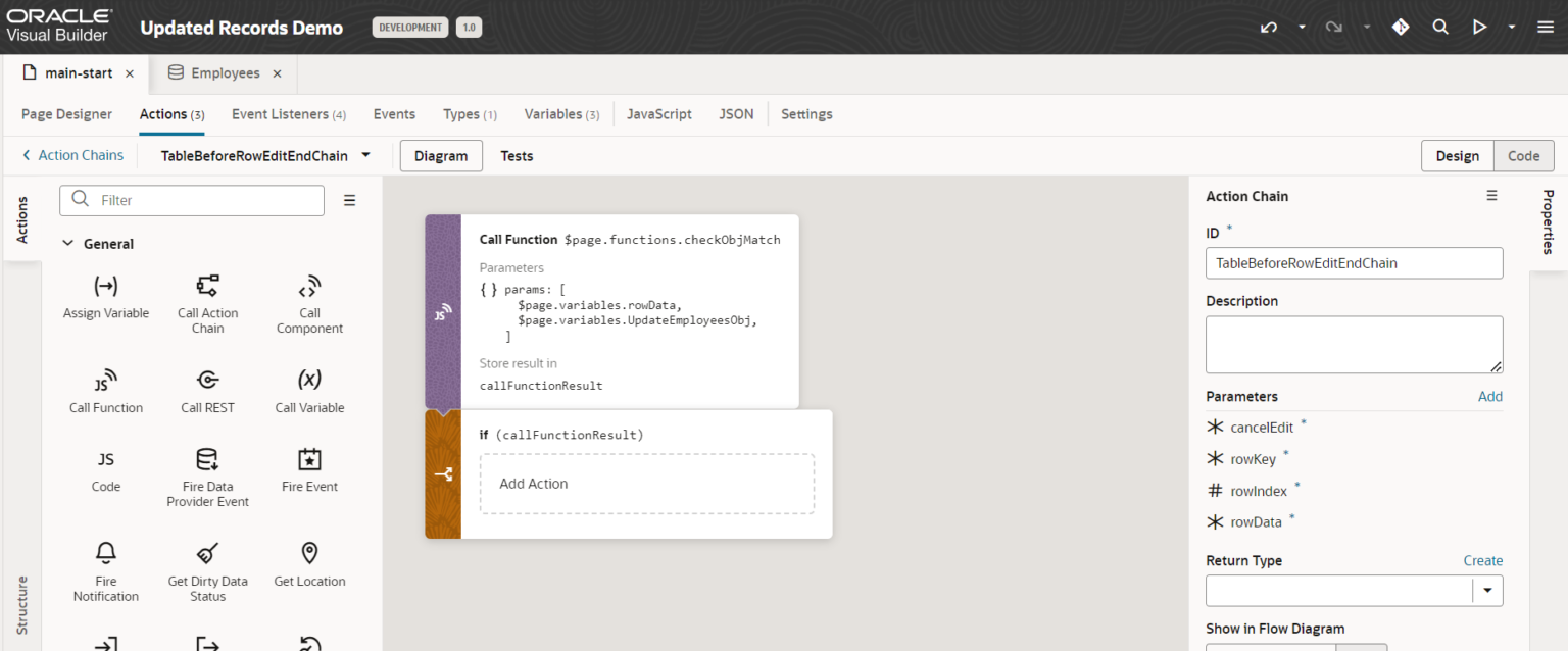 Highlight the updated records in editable table in Oracle Visual ...