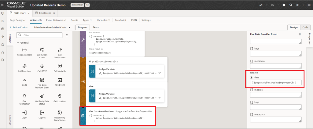 Highlight The Updated Records In Editable Table In Oracle Visual