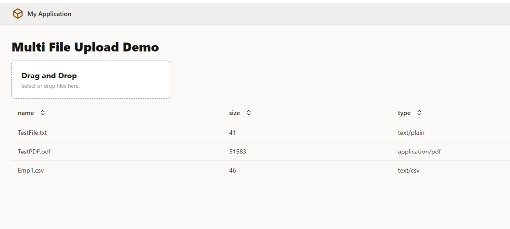 Upload Multiple Files and render to a table in Oracle Visual Builder - TechSupper