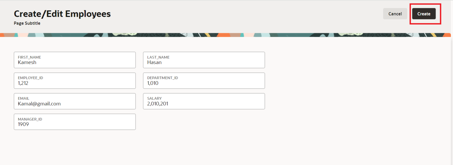 Working With Redwood Simple Create And Edit Page Template In Oracle