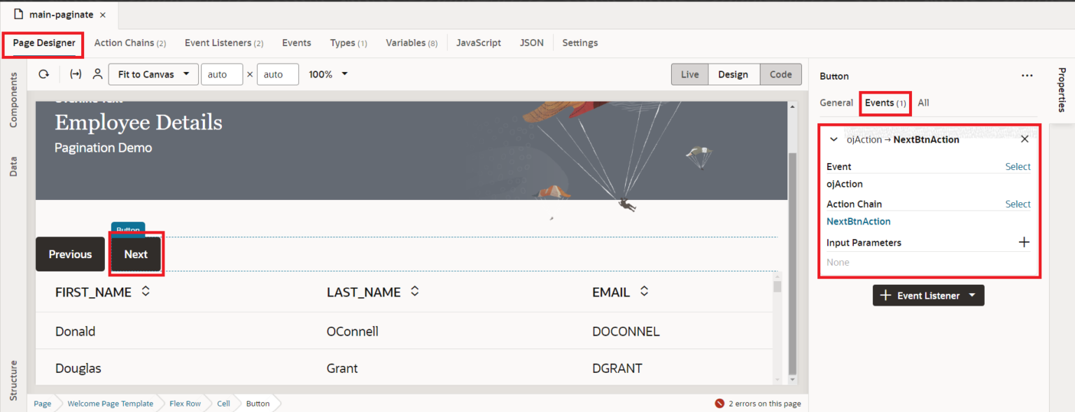 Implement pagination for the REST service in Oracle Visual Builder. - TechSupper