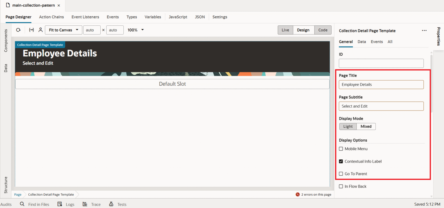 Working with the Collection Details Pattern in Oracle Redwood - TechSupper