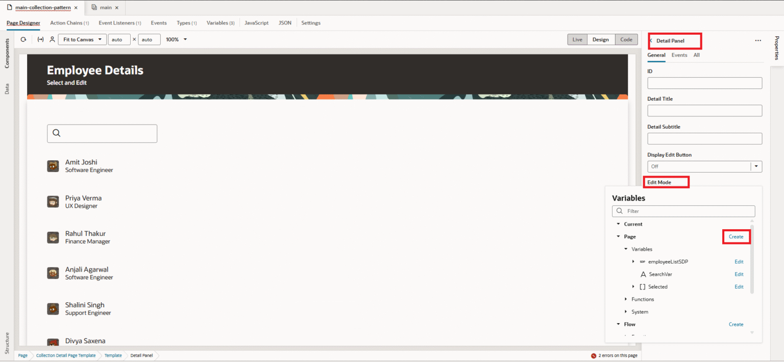 Working with the Collection Details Pattern in Oracle Redwood - TechSupper