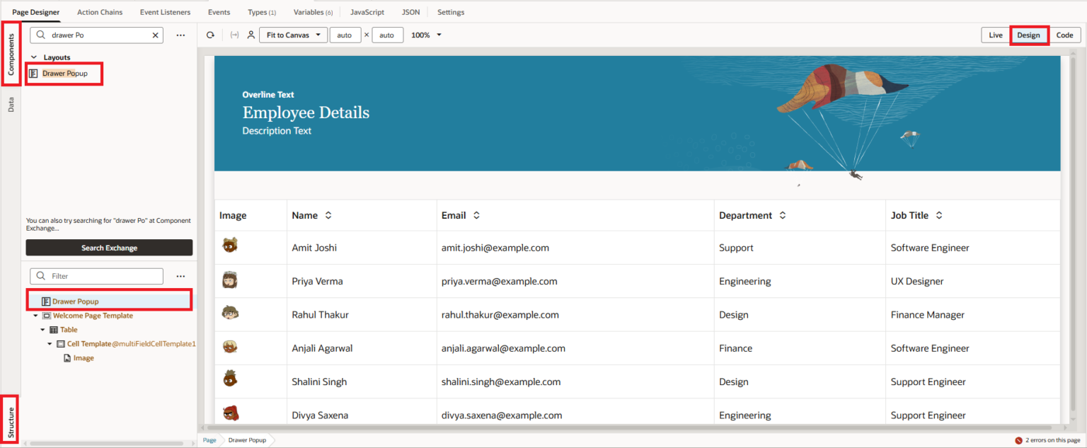 Edit Table Data Using the General Drawer Template in Oracle Redwood ...